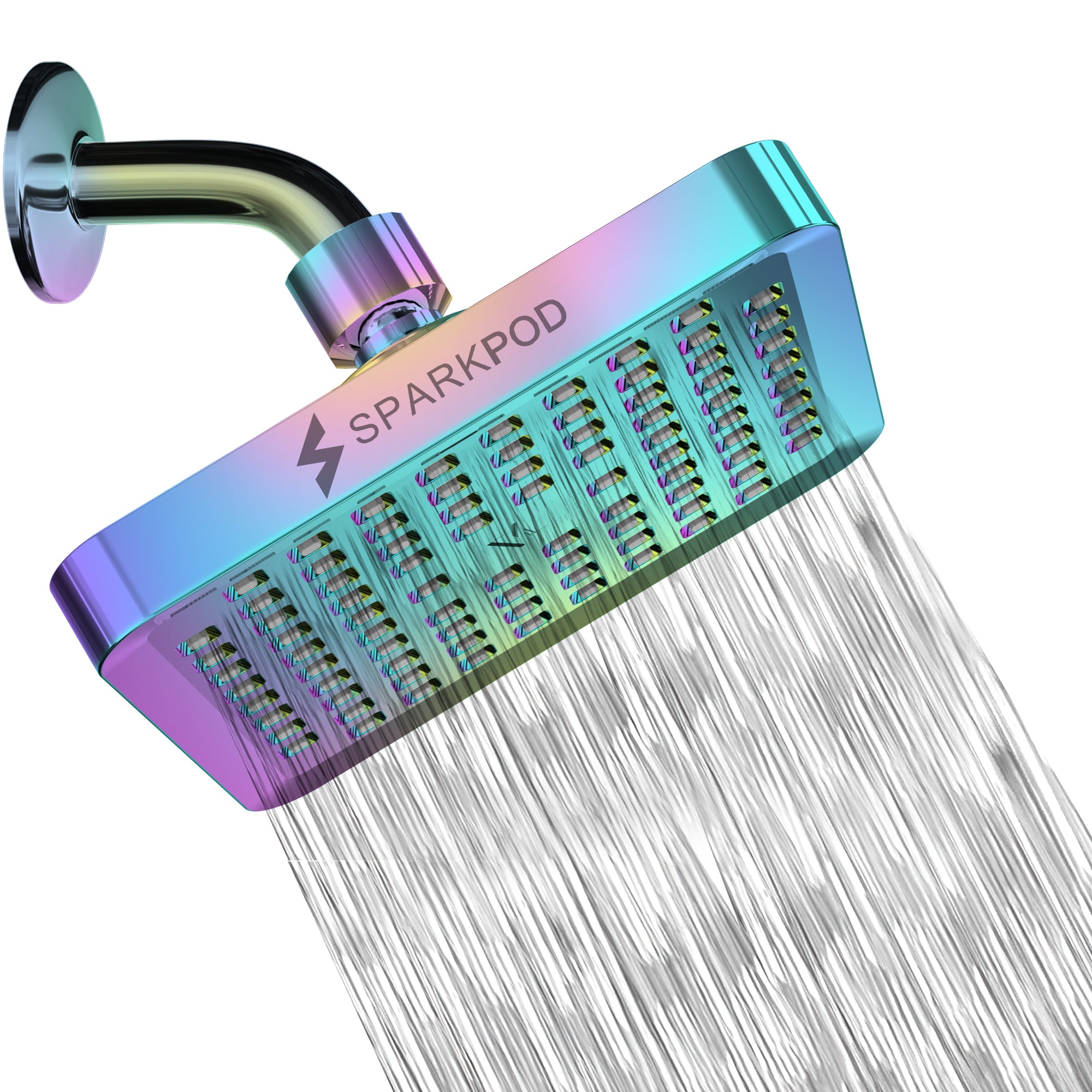 SparkPod Shower Head - High Pressure Rain (6" Square, Luxury Polished